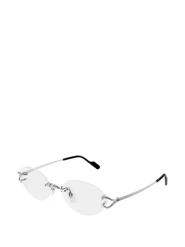 Cartier Rimless Oval-frame Glasses - Silver