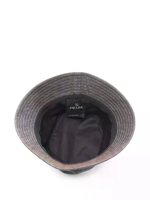 Prada 2010s Triangle-logo Denim Bucket Hat