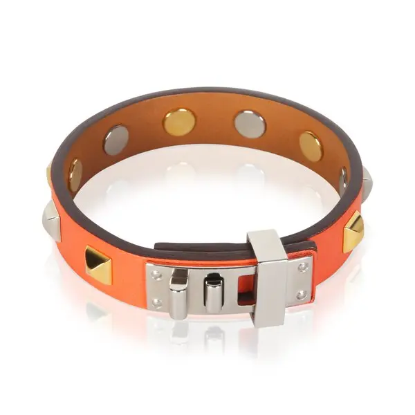 Hermès Gold-plated Mini Dog Clous Carres Studded Bracelet - Gold_plated