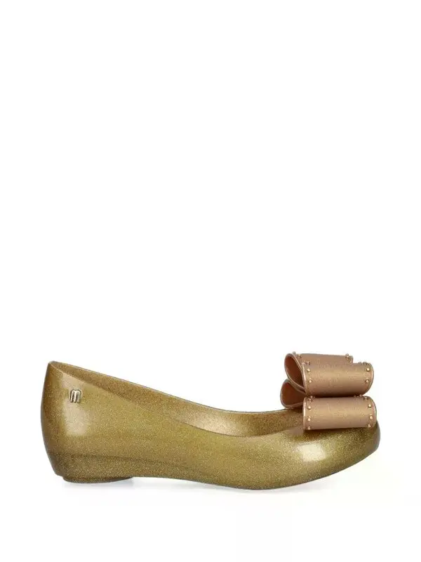 Melissa Glitter-detail Bow-embellished Ballet Flats