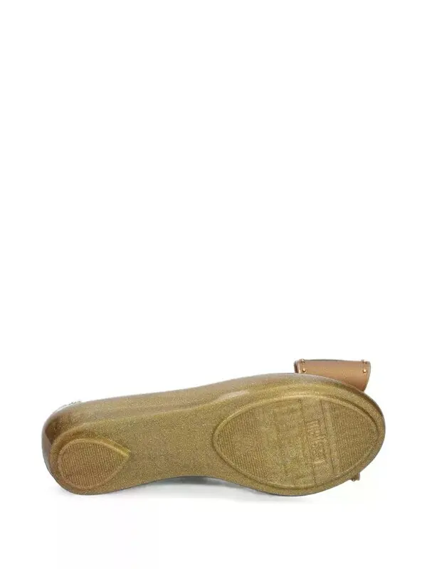 Melissa Glitter-detail Bow-embellished Ballet Flats