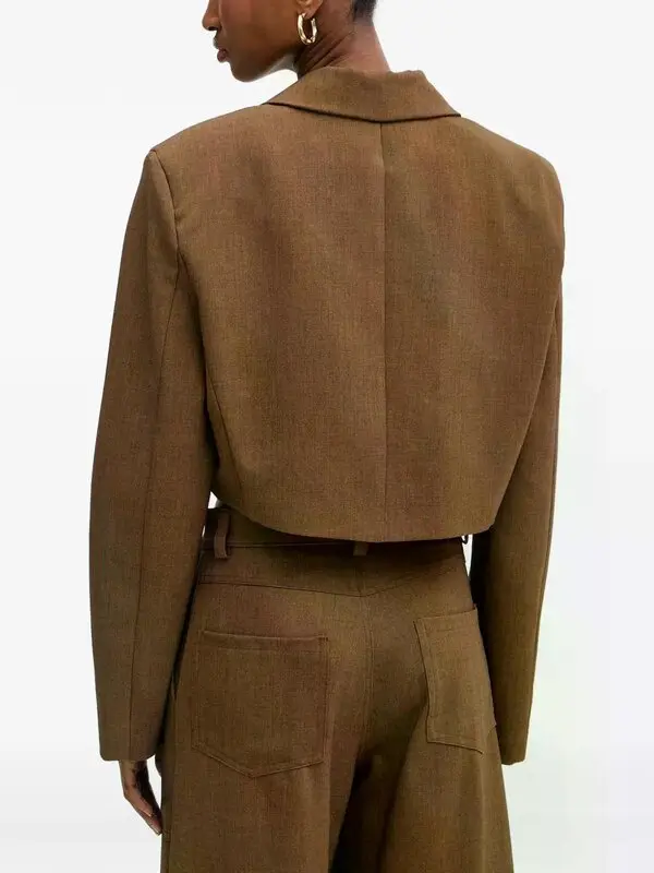 HAVEONE Cropped Double-breasted Blazer