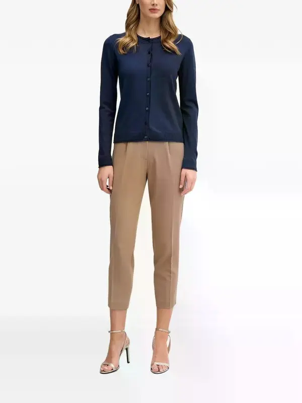 Sisley Crew-neck Cardigan - Blue