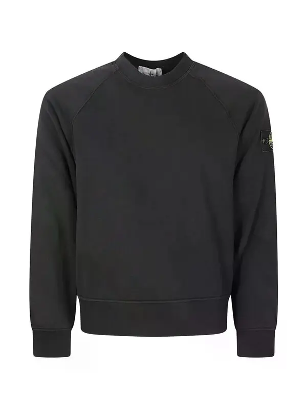Stone Island 6100008 Organic-cotton Fleece Sweatshirt - Black