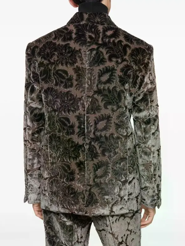 Burberry Double-breasted Jacquard Velvet Blazer