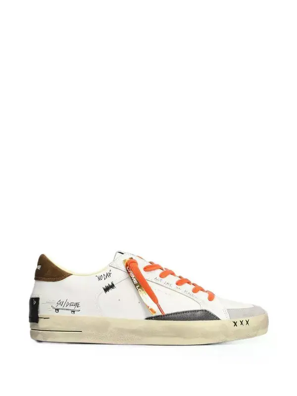 CRIME LONDON Sk8 Deluxe Distressed-effect Sneakers