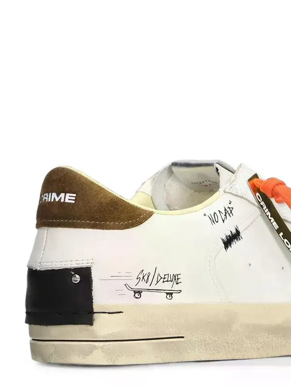 CRIME LONDON Sk8 Deluxe Distressed-effect Sneakers