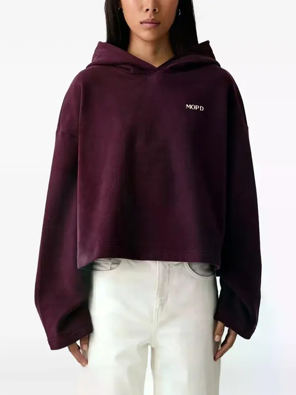 Marc O'polo Graphic-print Cropped Hoodie - Purple