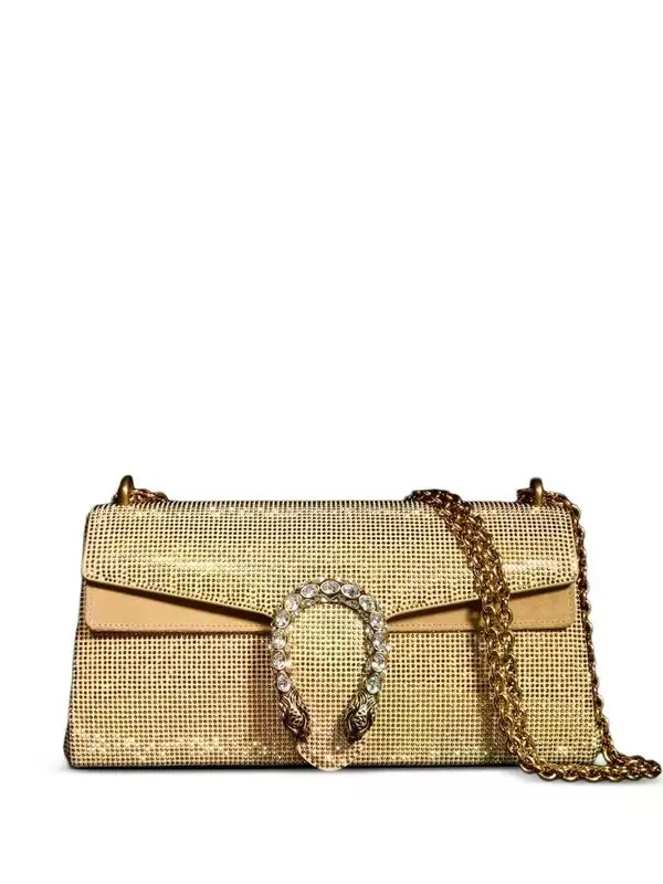 Gucci Dionysus Crystal Medium Shoulder Bag - Gold