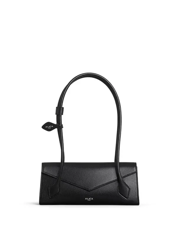 Alaïa Small Le Teckel Flap Bag In Shiny Leather - Black