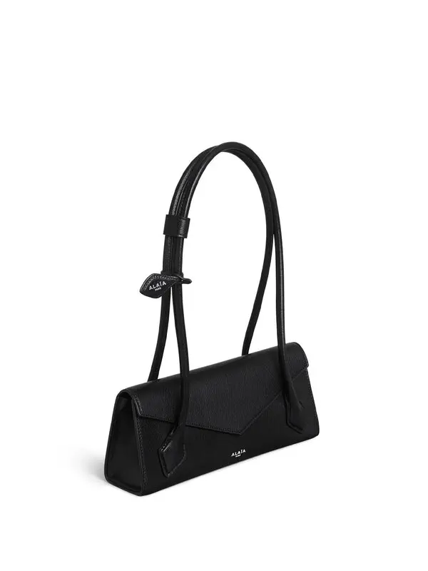 Alaïa Small Le Teckel Flap Bag In Shiny Leather - Black