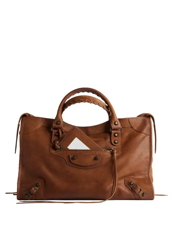 Balenciaga Medium Le City Bag In Vintage Caramel Leather - Brown