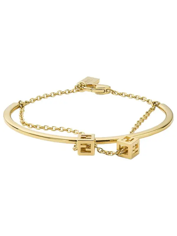 Fendi Faces Bracelet In Gold-coloured Metal