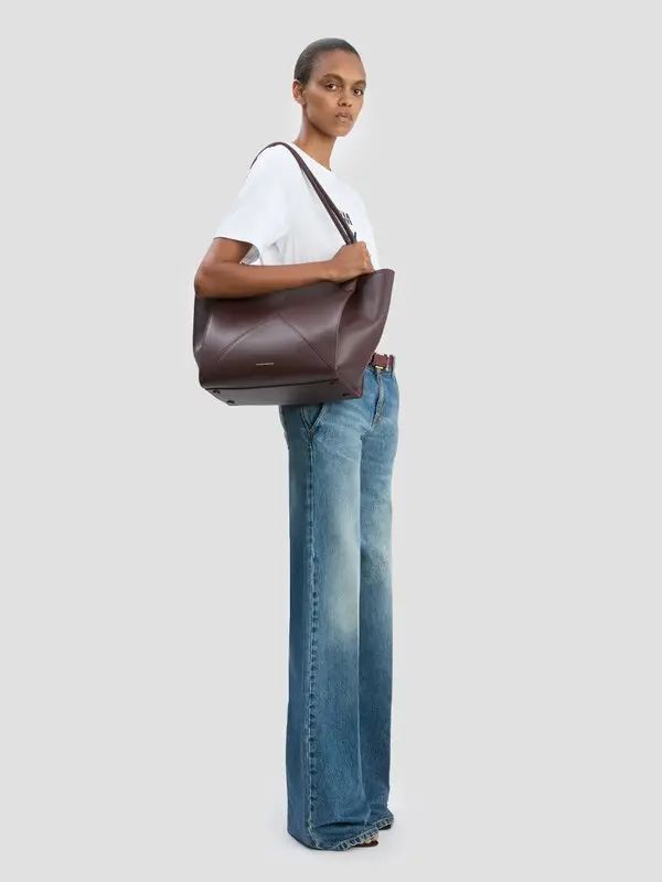 Victoria Beckham Coffee Liqueur Leather Tote Bag