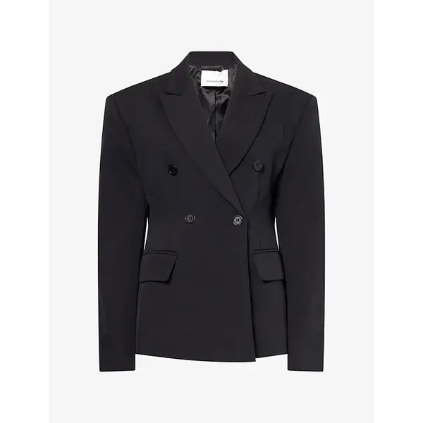 THE FRANKIE SHOP Doyer Double-breasted Cinched Woven Blazer