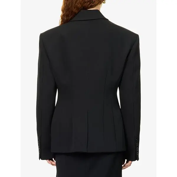 THE FRANKIE SHOP Doyer Double-breasted Cinched Woven Blazer