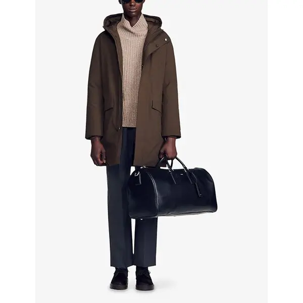 Sandro Brand-tab Leather Weekend Bag