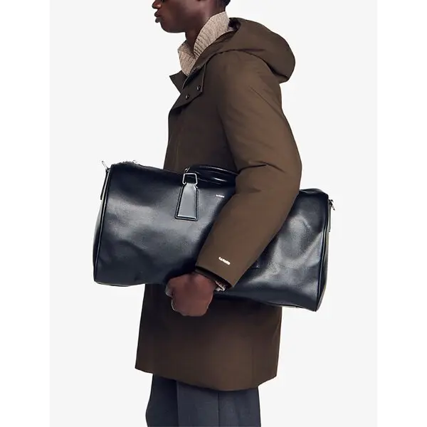 Sandro Brand-tab Leather Weekend Bag