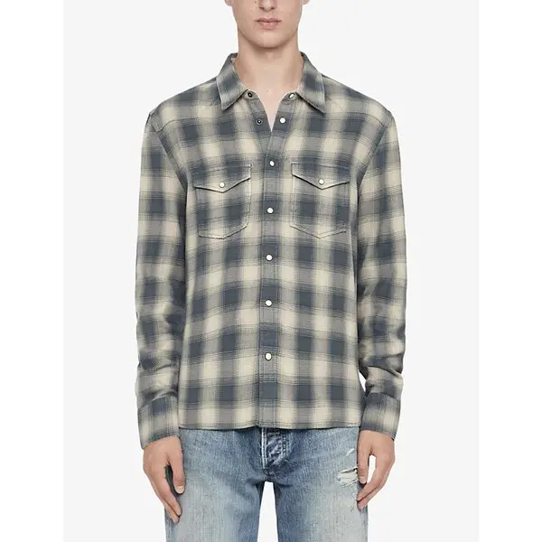 ALLSAINTS Brook Checked Long-sleeve Cotton Shirt