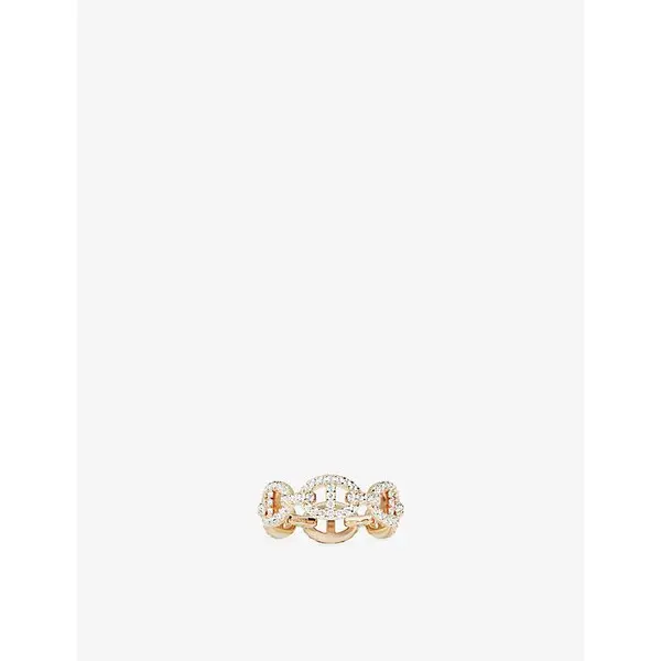 APM MONACO Maille Marine 18ct Gold-plated Brass And Zirconia Ring
