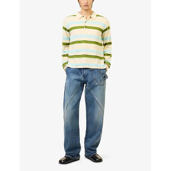 JW Anderson Striped Knitted Polo Shirt