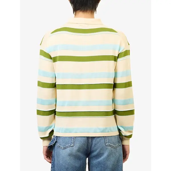 JW Anderson Striped Knitted Polo Shirt