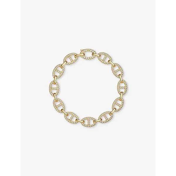 APM MONACO Marine 18ct -gold Plated Alloy And Cubic Zirconia Bracelet - Yellow