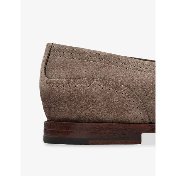 ALLSAINTS Jules Stitch Suede Loafers - Karoo Brown