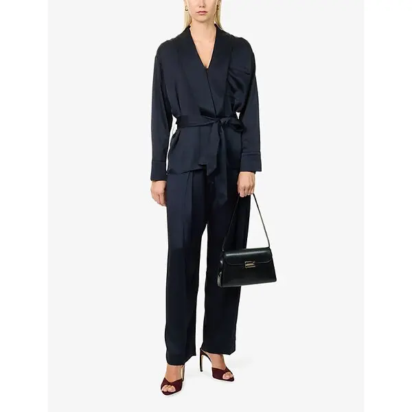 Victoria Beckham Cecilia Crepe-back Satin Trousers