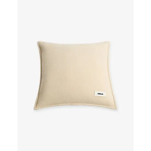 TEKLA Whipstitch Lambswool Square Cushion - Snow