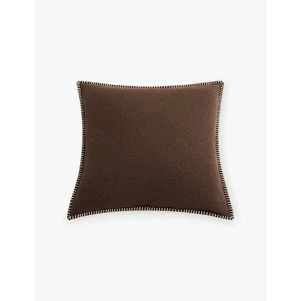 TEKLA Whipstitch Lambswool Square Cushion - Walnut