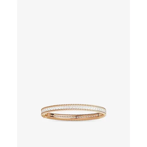 APM MONACO Cordage Alloy And Cubic Zirconia Bangle - Rose