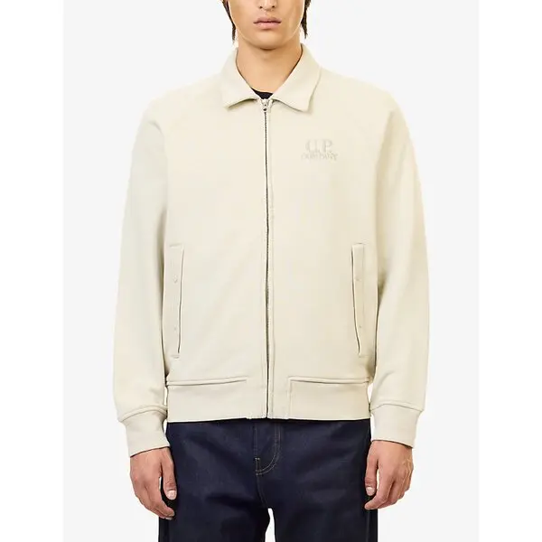 C.P. COMPANY Brand-embroidered Cotton-jersey Jacket