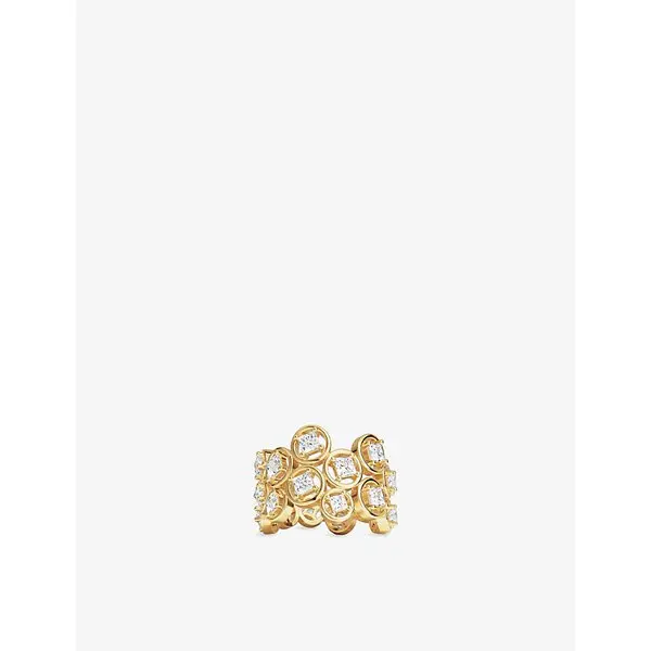 APM MONACO Les Bulles D'eau 18ct Gold-plated Alloy And Princess-cut Cubic Zirconia Ring - Yellow