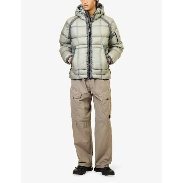 C.P. COMPANY Grid-pattern Shell Puffer Jacket
