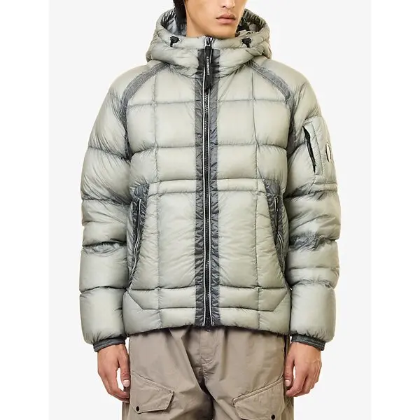 C.P. COMPANY Grid-pattern Shell Puffer Jacket