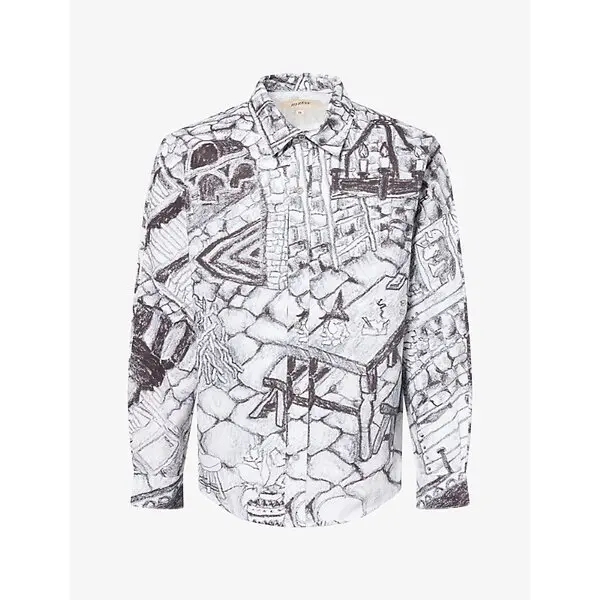 HERESY Library Patterned Cotton Shirt