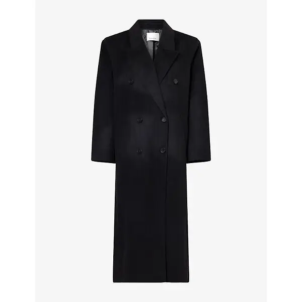 THE FRANKIE SHOP Gaia Double-breasted Wool-blend Coat - Black