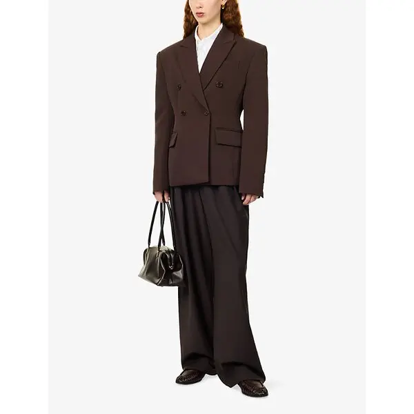 THE FRANKIE SHOP Doyer Double-breasted Cinched Woven Blazer