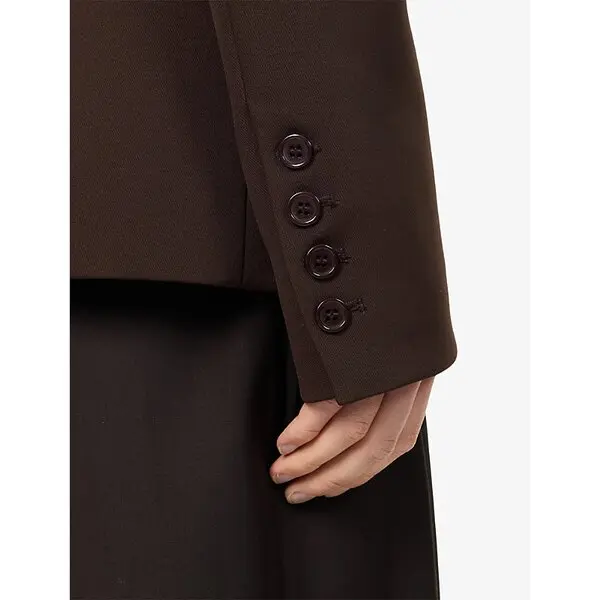 THE FRANKIE SHOP Doyer Double-breasted Cinched Woven Blazer