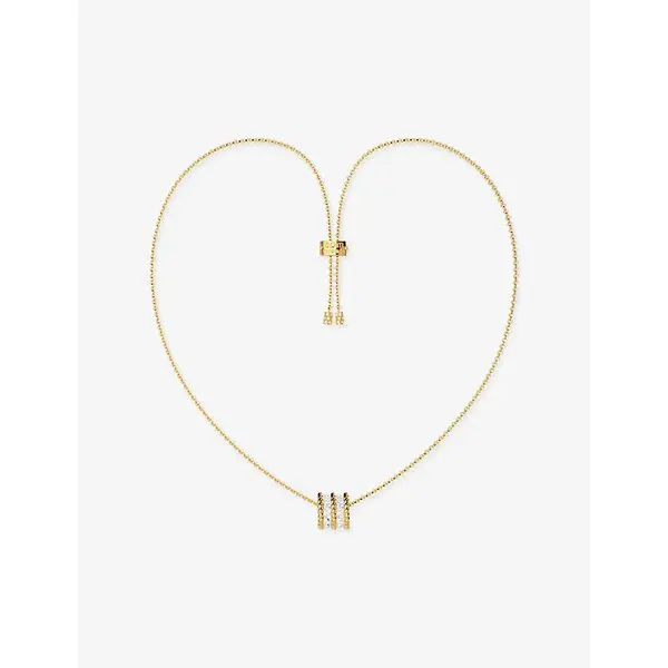 APM MONACO Cordage Double Alloy And Cubic Zirconia Pendant Necklace - Yellow