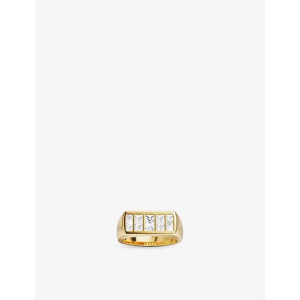 APM MONACO Les Reflets 18ct Gold-plated Alloy And Cubic Zirconia Ring