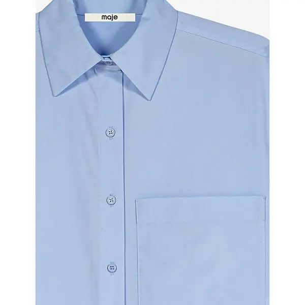 Maje Chain-embellished Boxy-fit Cotton Shirt