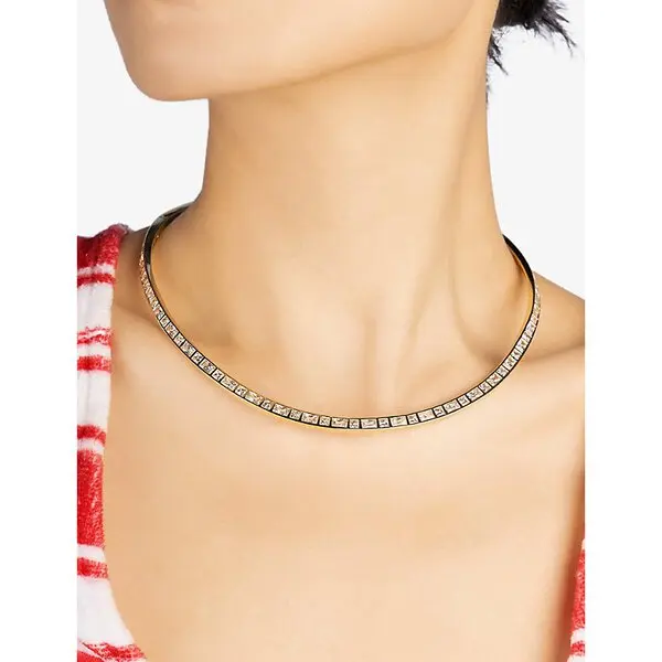 APM MONACO Les Reflets Alloy And Cubic Zirconia Choker Necklace
