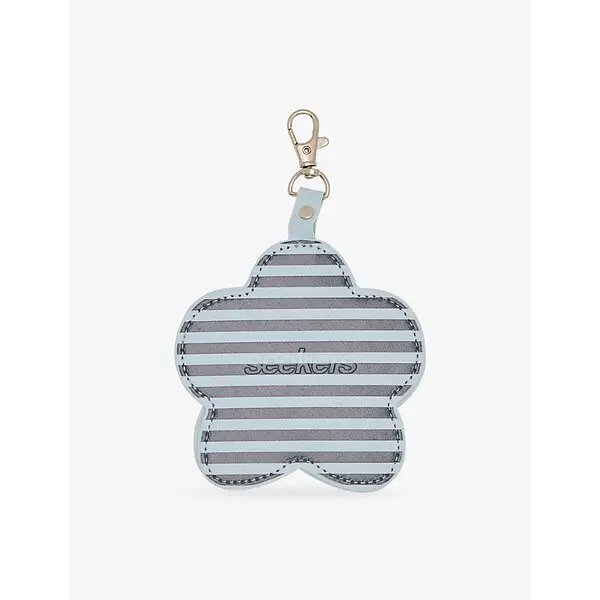 SISTERS & SEEKERS Jasper Striped Mirrored Keyring - Navy/light Blue