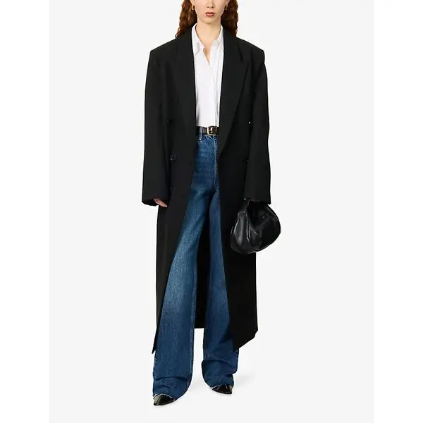 THE FRANKIE SHOP Jane Longline Double-breasted Woven Coat
