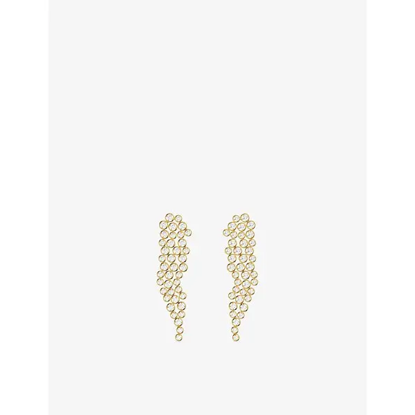 APM MONACO Les Bulles D'eau Statement Alloy And Cubic Zirconia Drop Earrings - Yellow