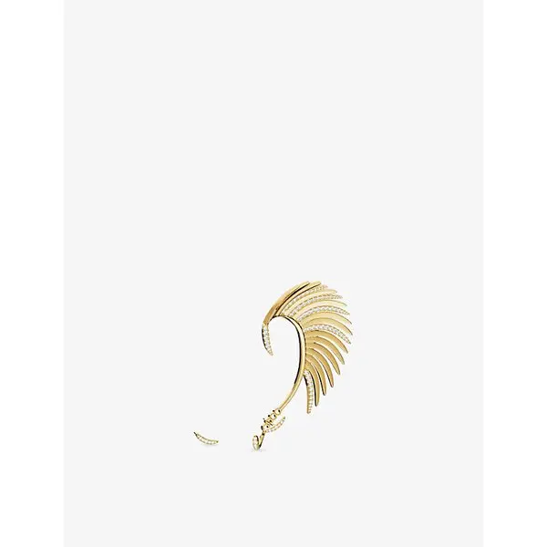 APM MONACO Les Palmes Alloy And Cubic Zirconia Stud And Cuff Earrings