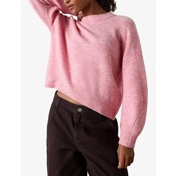 Whistles Ribbed-trim Wool-blend Jumper