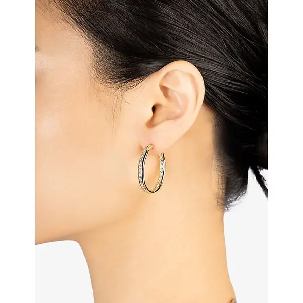 APM MONACO Riviera Alloy And Cubic Zirconia Hoop Earrings - Yellow